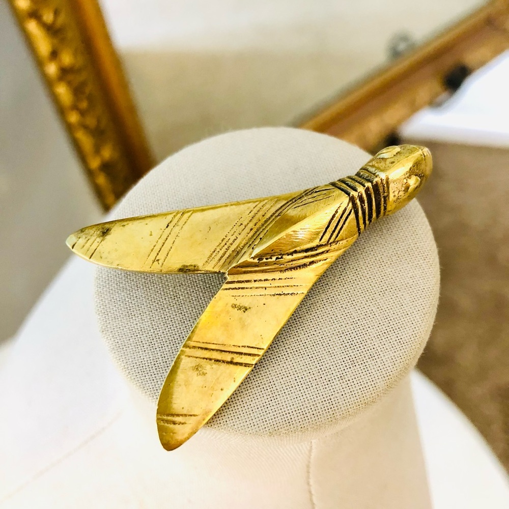 Antique Nouveau Winged Cicada Bug Figural Brooch Rare… - Gem